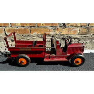Structo | Toys | Antique 93s Structo Fire Engine Pumper Truck Pressed ...